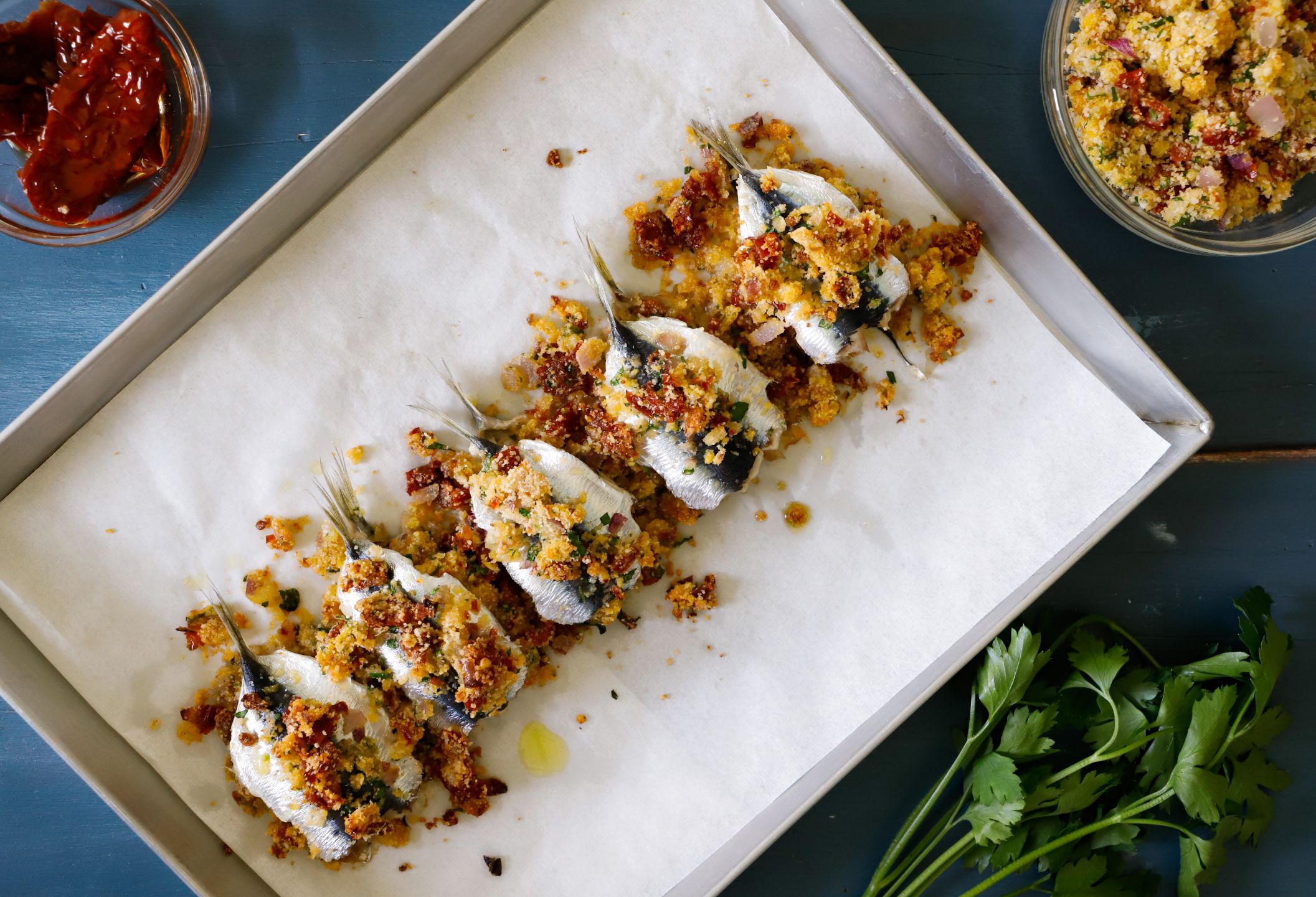 Filetti di sardine ripieni al forno